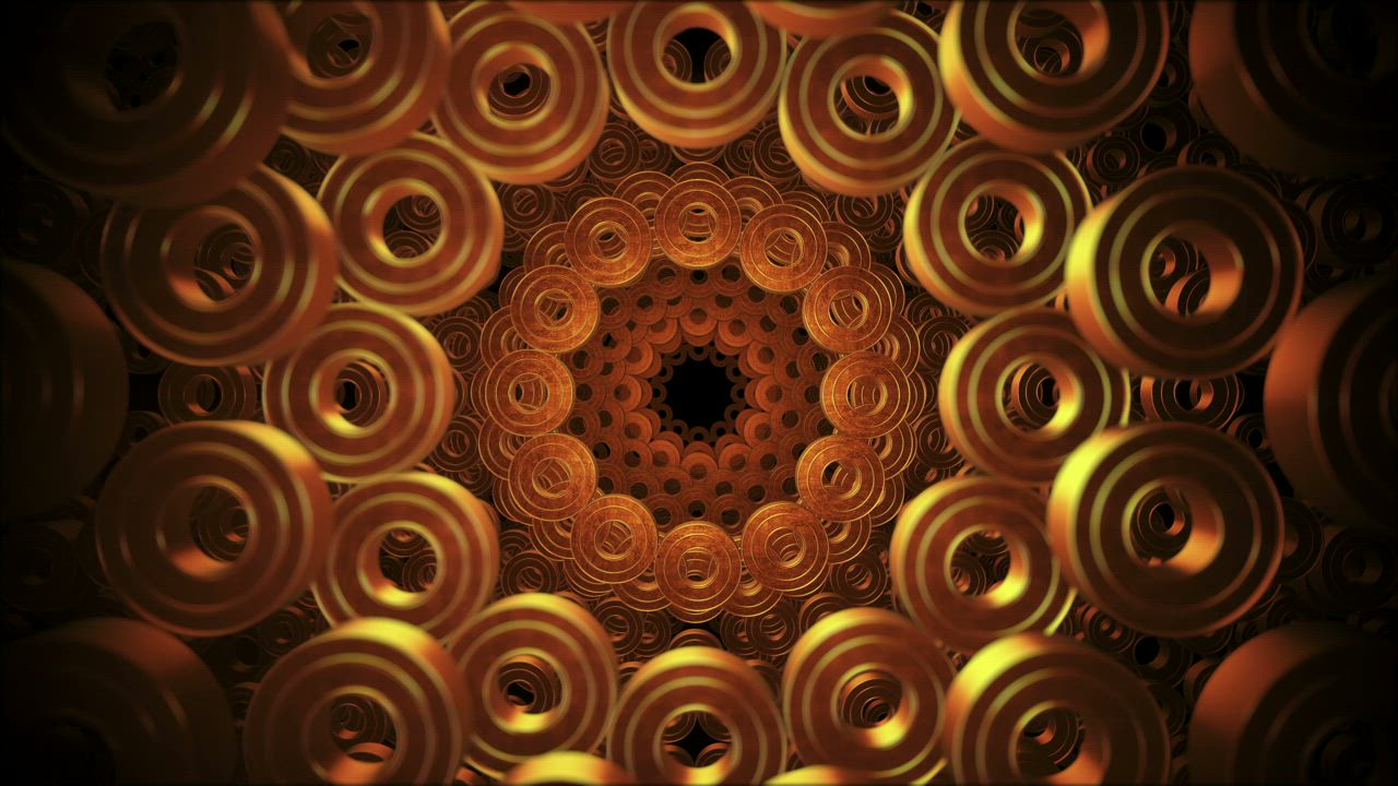 Circular shapes rotating, 3D animation - Free Stock Video