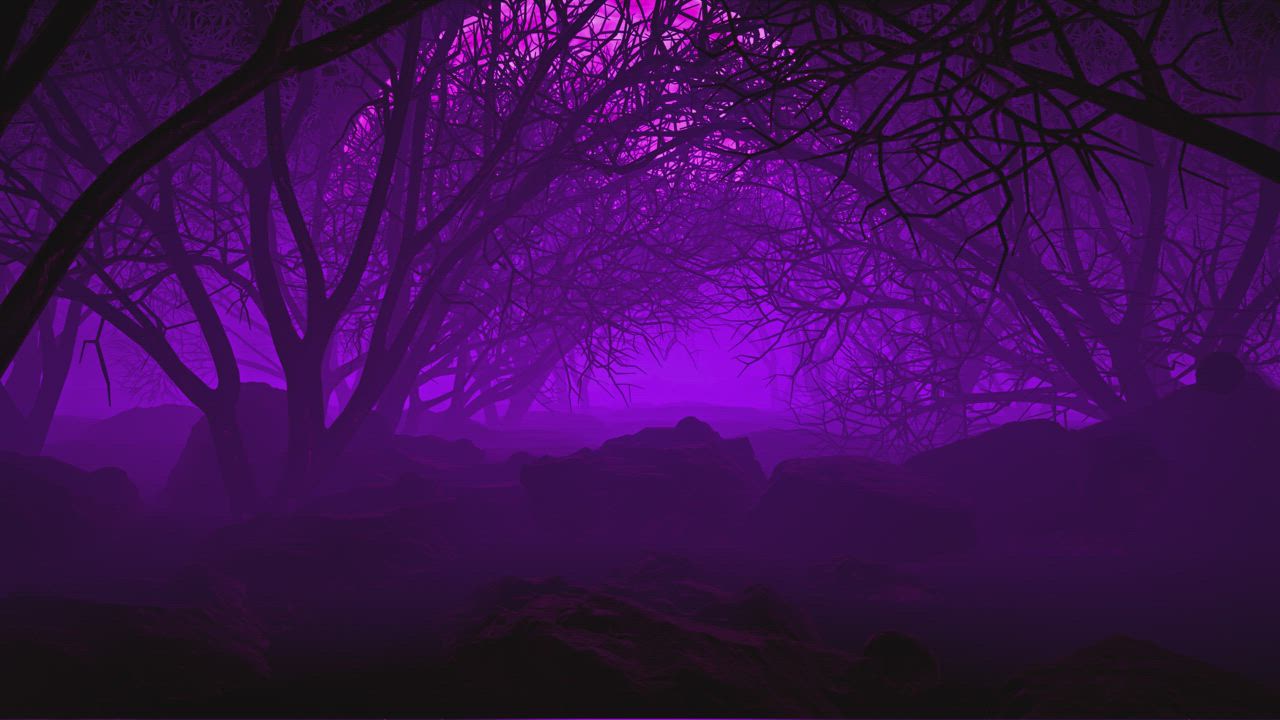 Through a poisonous forest with purple haze - Free Stock Video