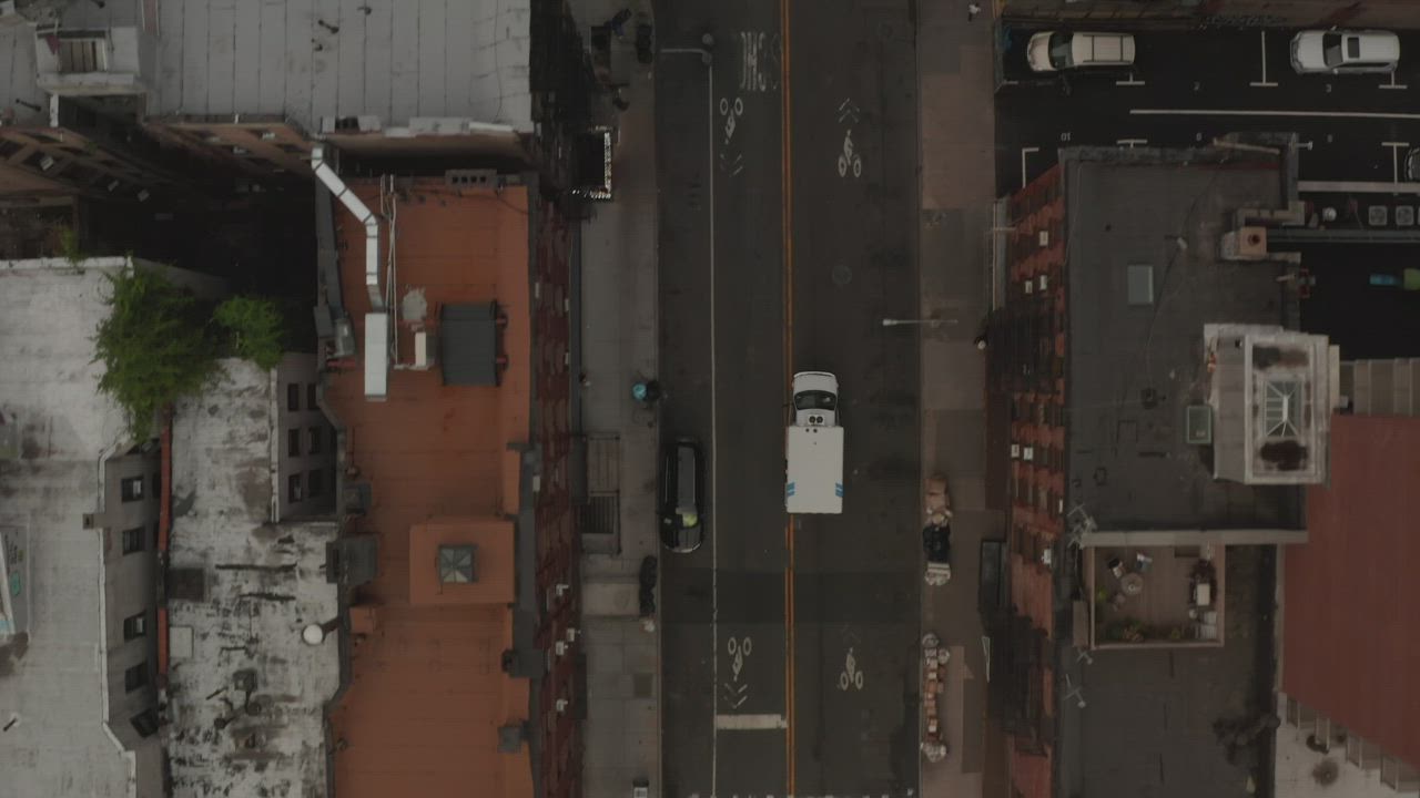 Top aerial tracking shot of an ambulance - Free Stock Video