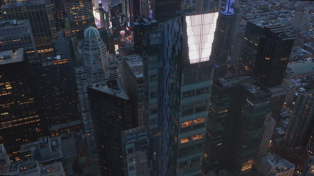 Office buildings in Manhattan, aerial shot - Free Stock Video