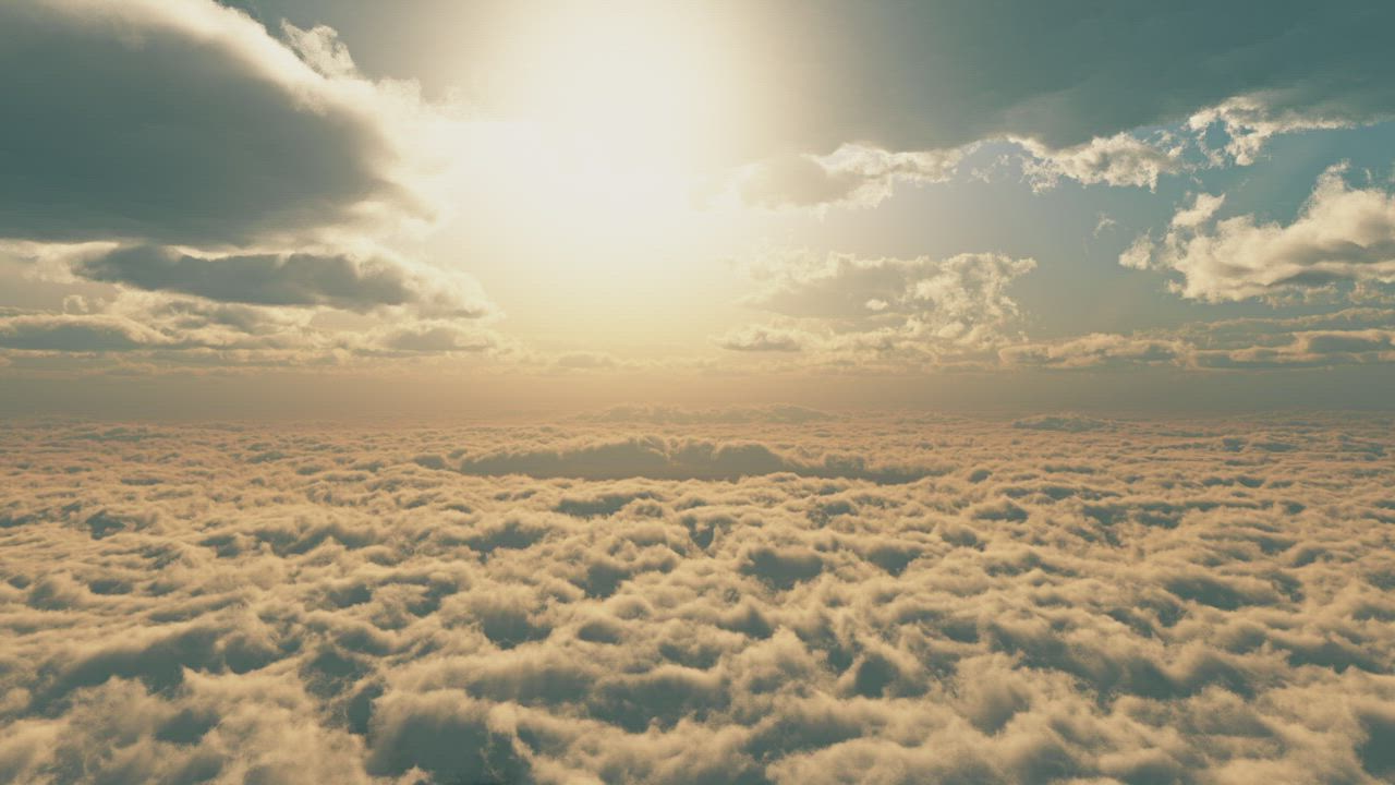 Reverse video of a flight above the clouds - Free Stock Video