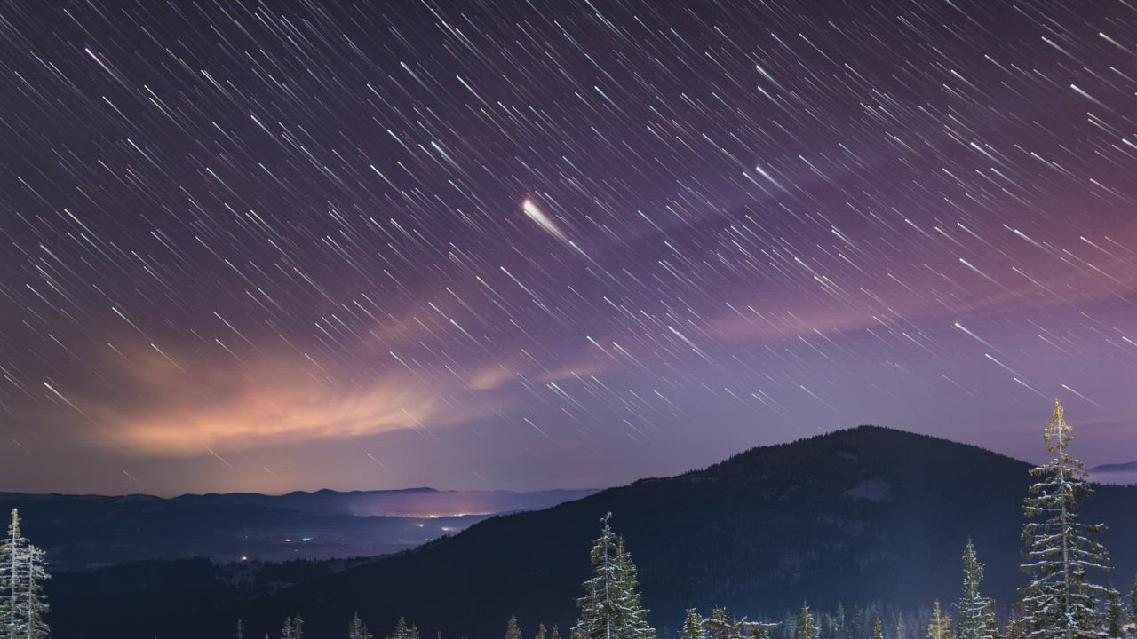 Beautiful starry sky in nature, time-lapse - Free Stock Video