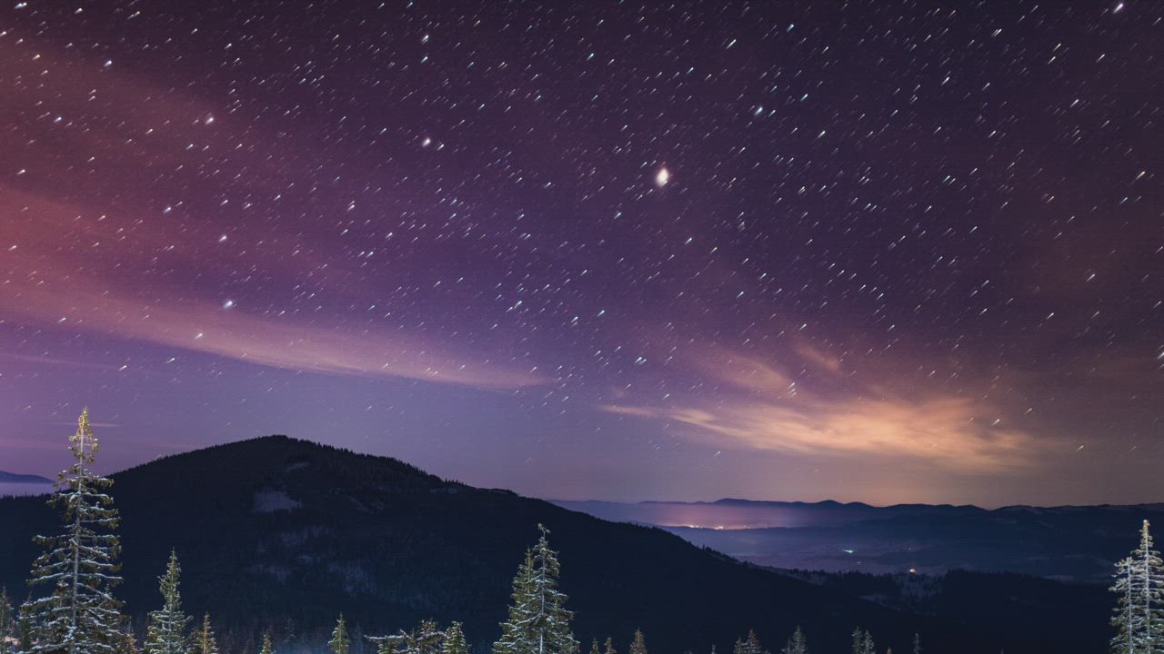 Beautiful time-lapse of a starry sky - Free Stock Video