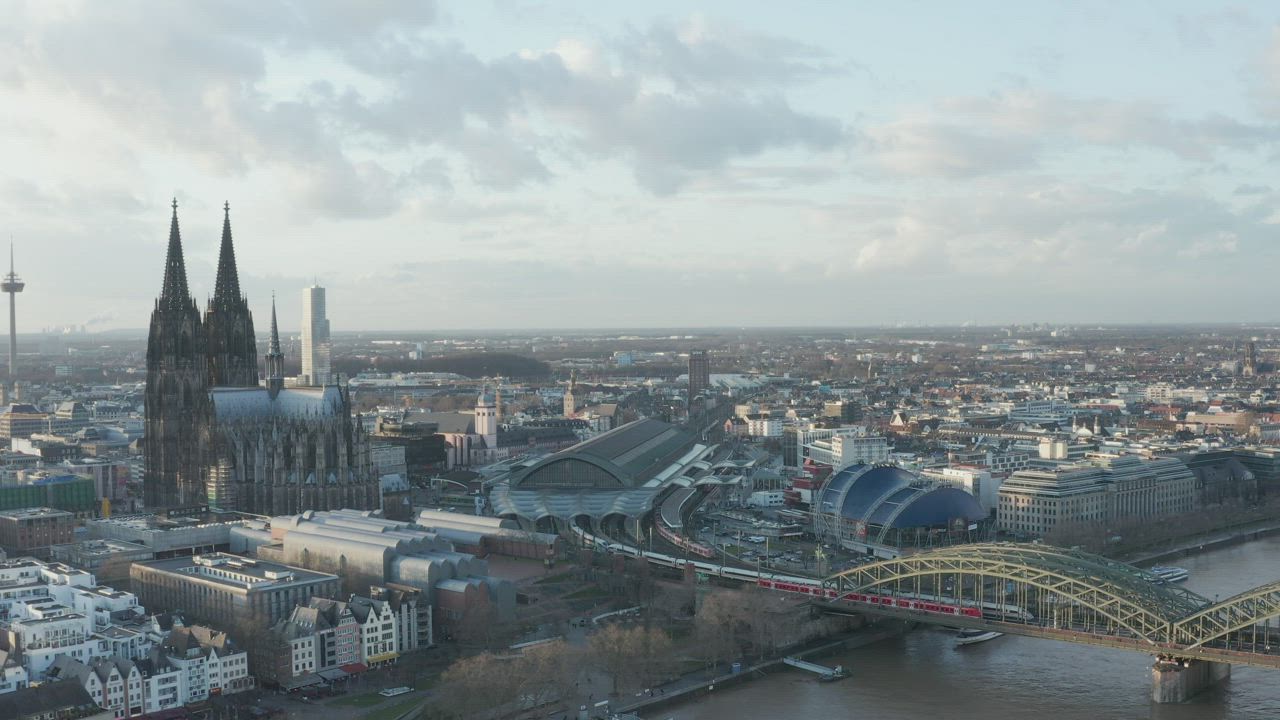 View of the skyline of a German city - Free Stock Video