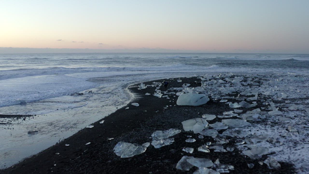 Ice blocks on the seashore - Free Stock Video