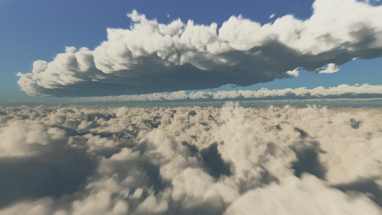 Traveling at high speed through clouds 3D - Free Stock Video