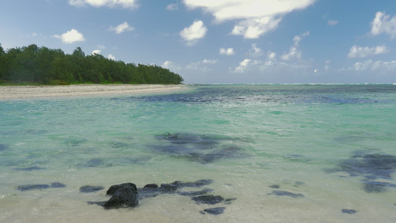 Empty bay with crystal clear water - Free Stock Video