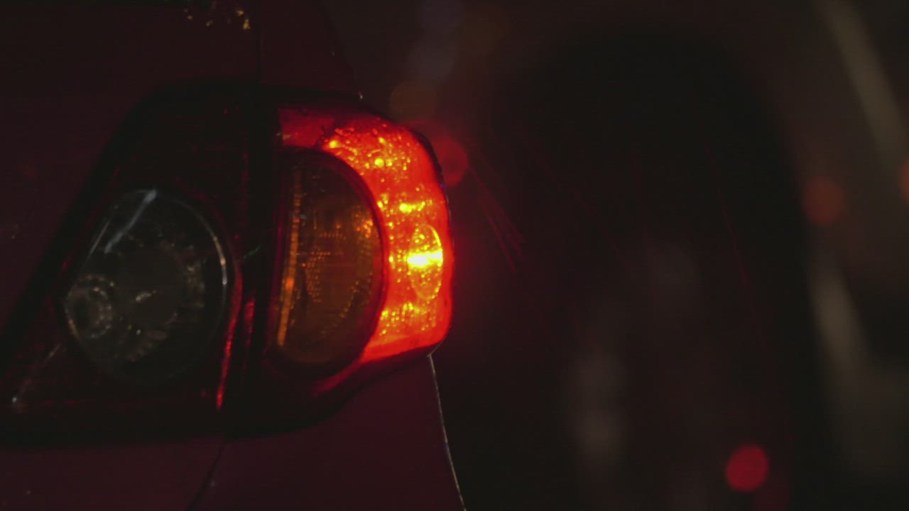 Hazard lights flashing on a car - Free Stock Video