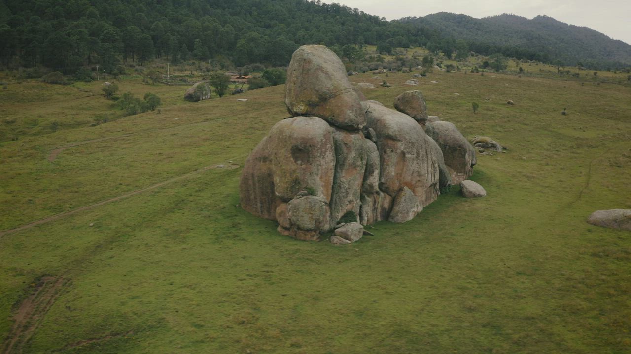 Aerial view of rocks in the countryside - Free Stock Video