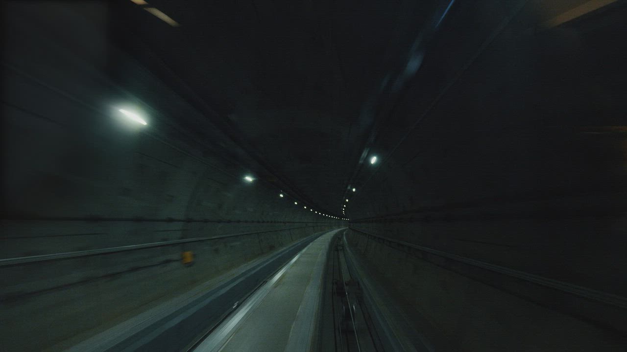 Subway train lights and rails - Free Stock Video