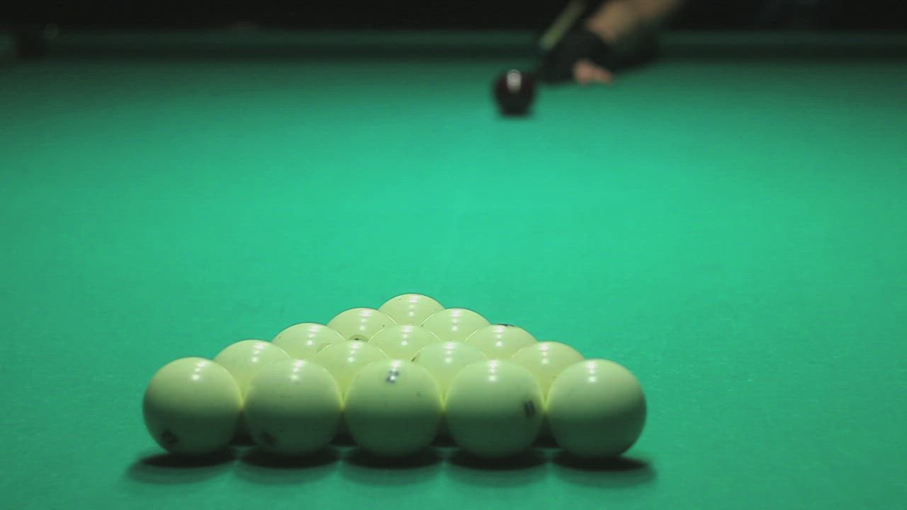 Billiard opening shot - Free Stock Video