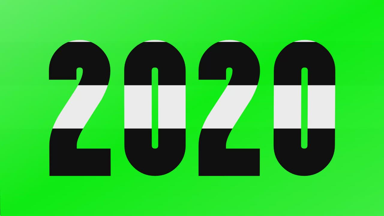 Year 2020 numbers on green screen - Free Stock Video
