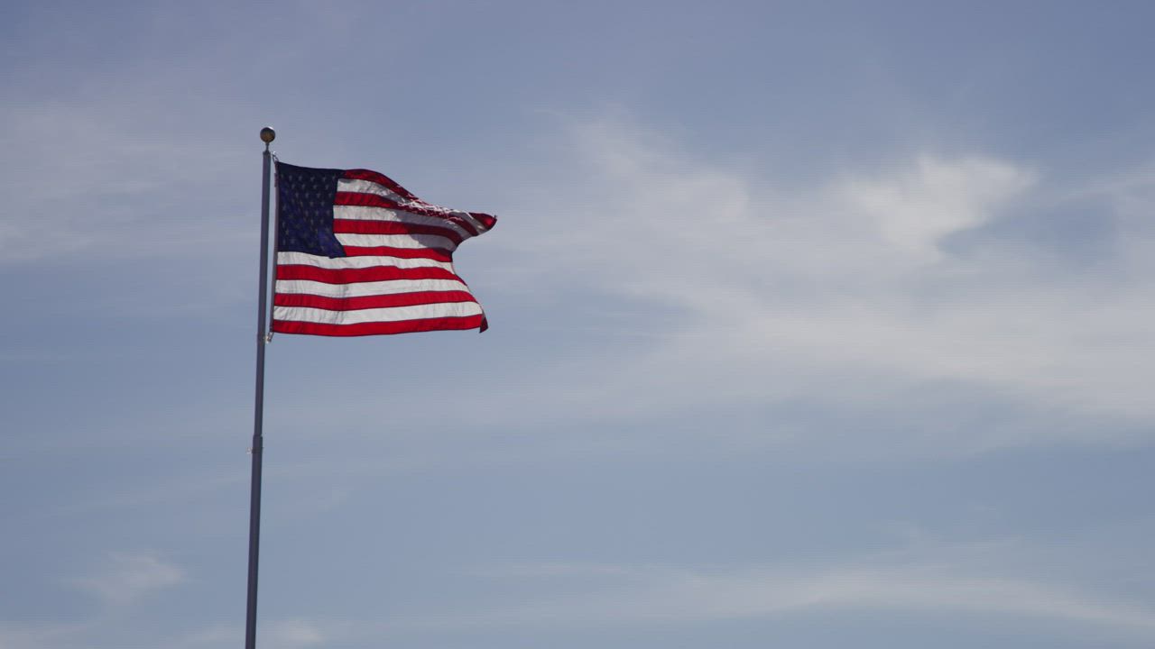 United States flag moving in the wind - Free Stock Video