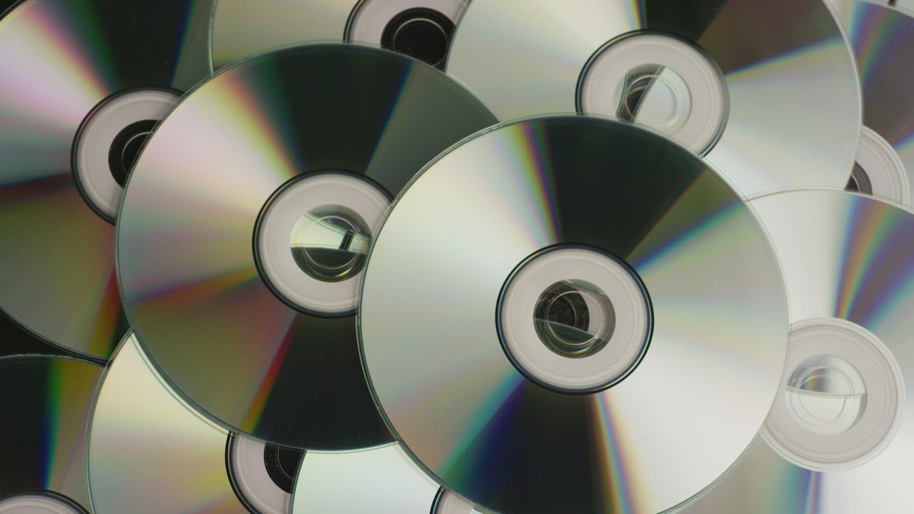 Vintage compact disc rotating - Free Stock Video