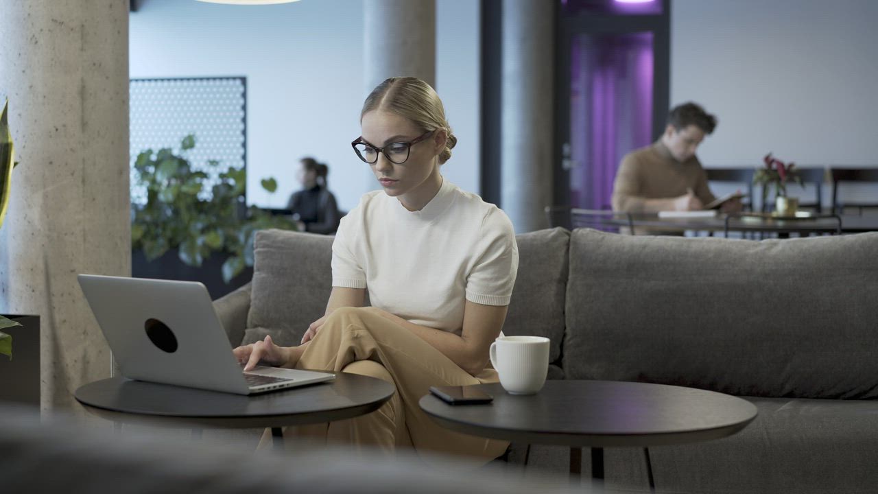 Woman typing fast on the laptop - Free Stock Video