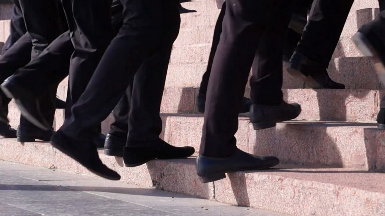 People walking up the stairs - Free Stock Video