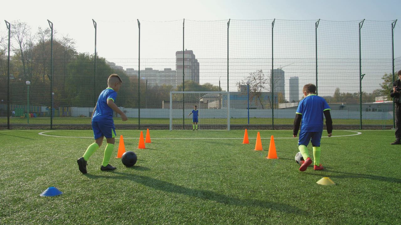 Young Soccer players training - Free Stock Video