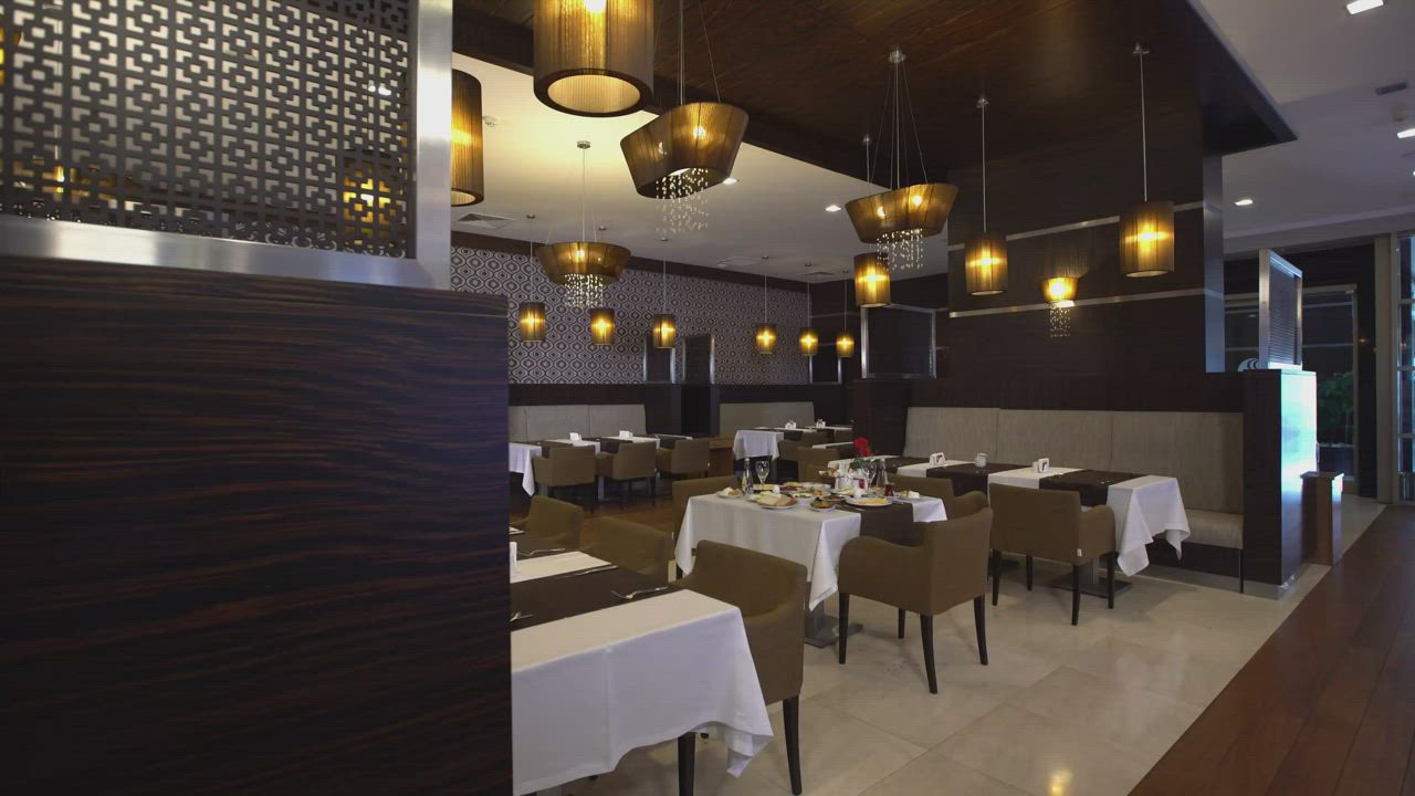 Empty restaurant with nice lighting - Free Stock Video