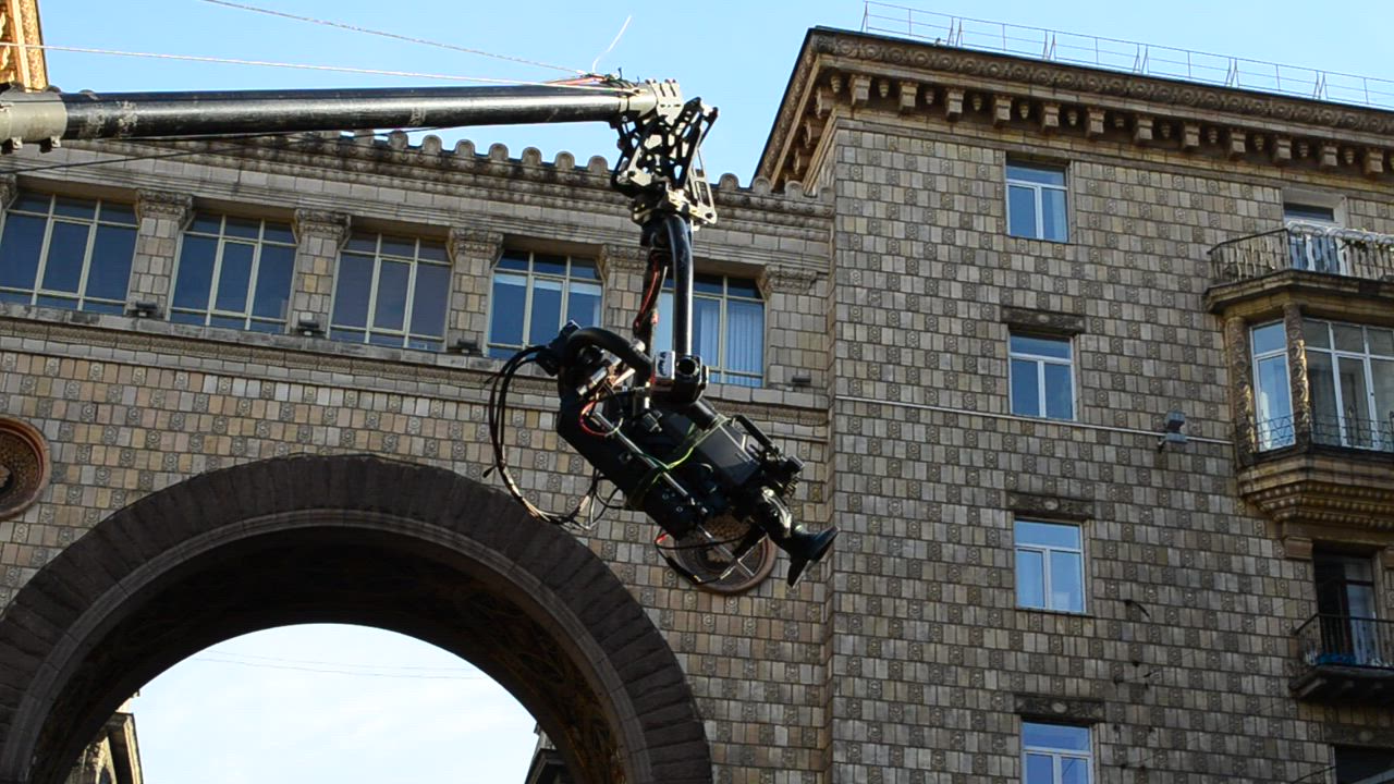 Film set camera on a rig - Free Stock Video