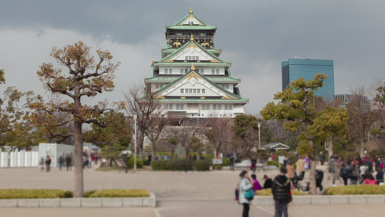 Osaka old temple time lapse - Free Stock Video