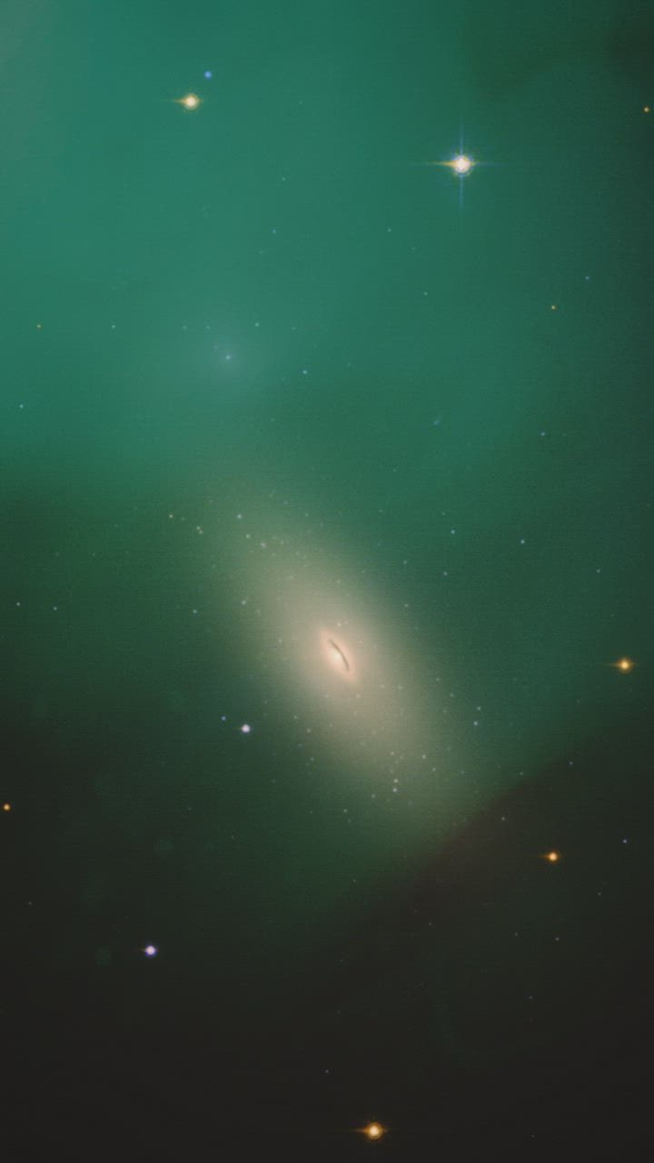 Abstract space in green color with stars and galaxies - Free Stock Video