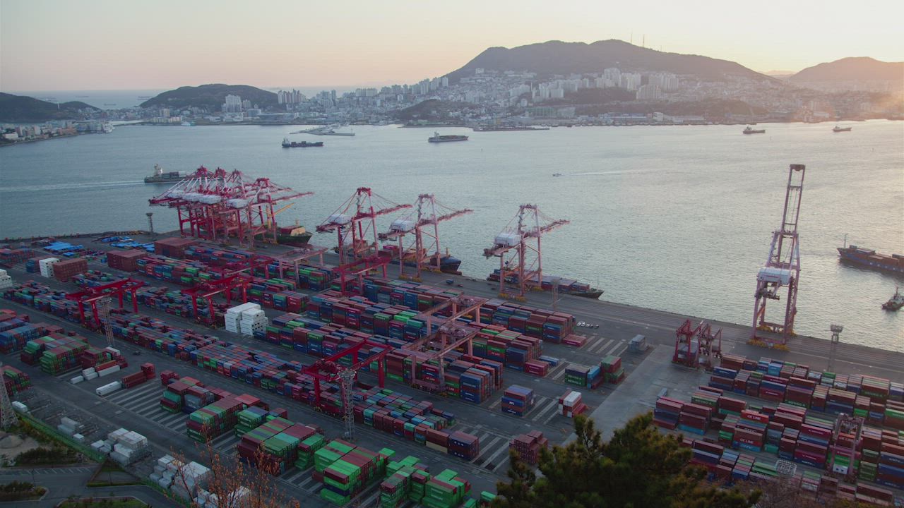 Busan containerport time lapse - Free Stock Video