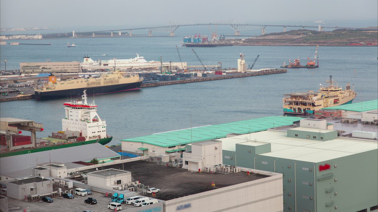 Tokyo port time lapse - Free Stock Video