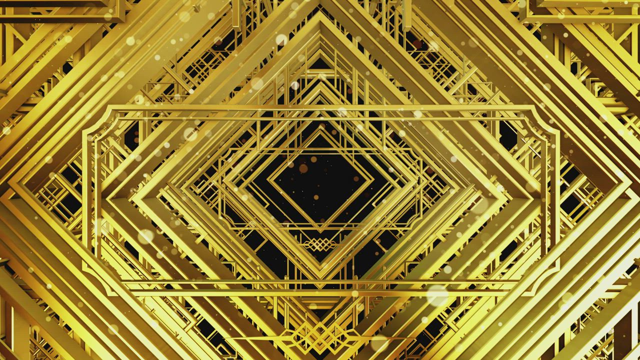 Animation of golden empty frames - Free Stock Video