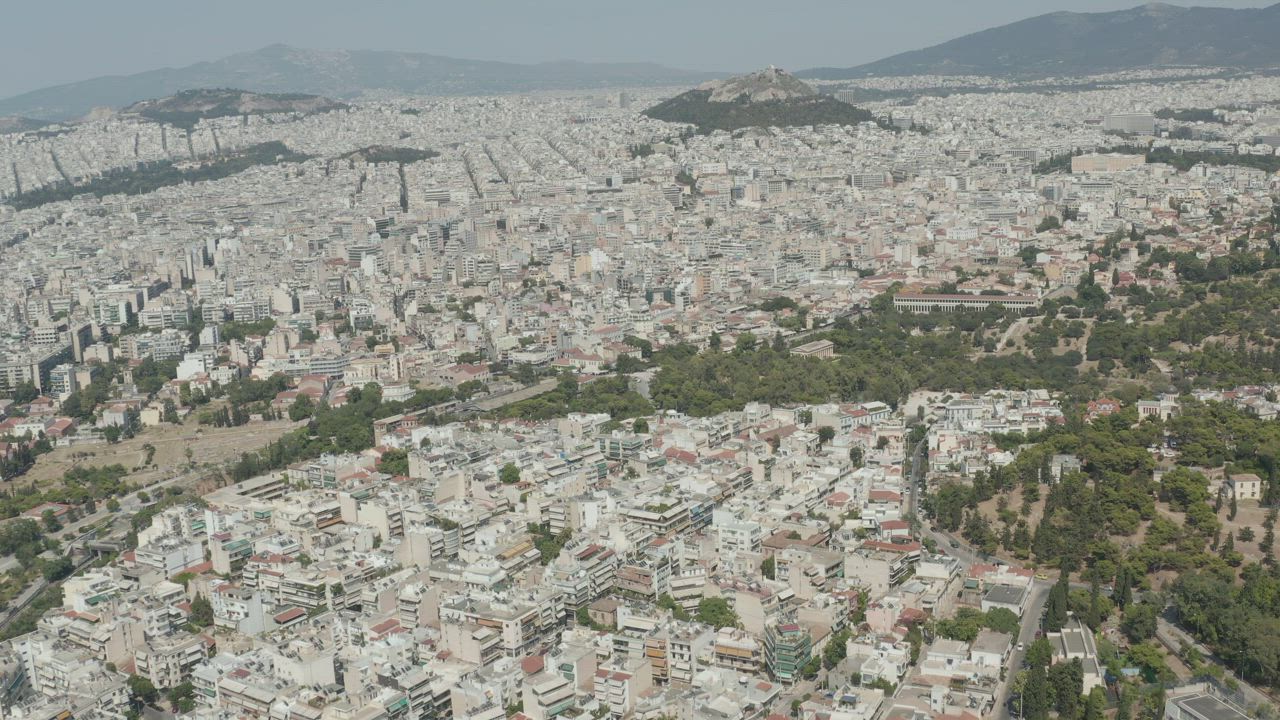 Aerial panoramic view of Athens, Greece - Free Stock Video