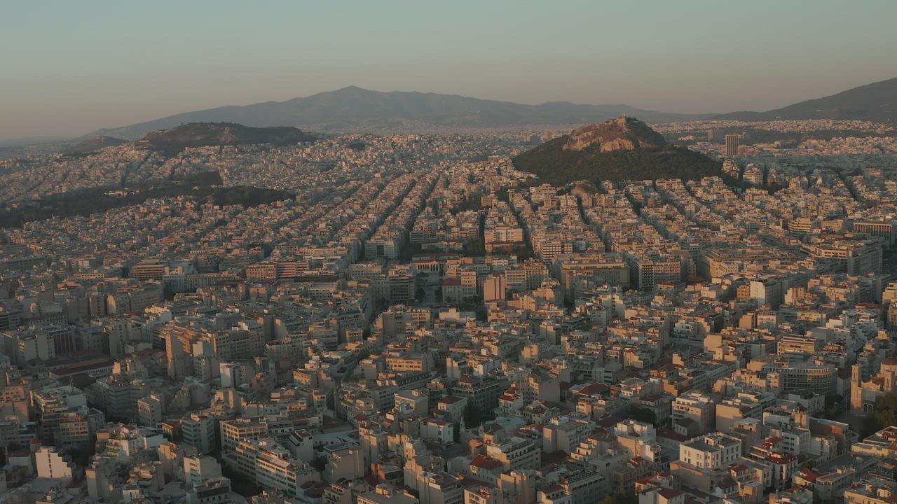Athens city, aerial panoramic view - Free Stock Video