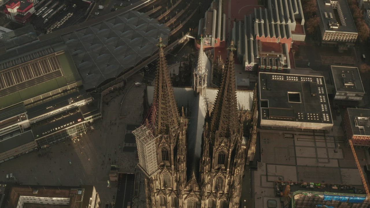 Top view of the architectural design of a cathedral - Free Stock Video