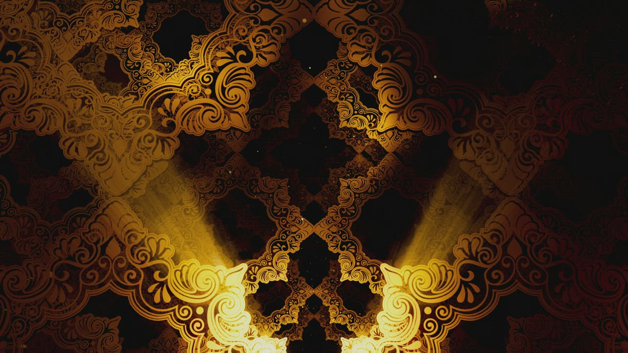 Floating golden figures with Islamic style - Free Stock Video