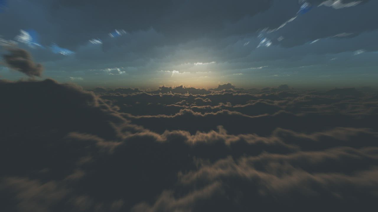Flying between two layers of clouds in the sky - Free Stock Video