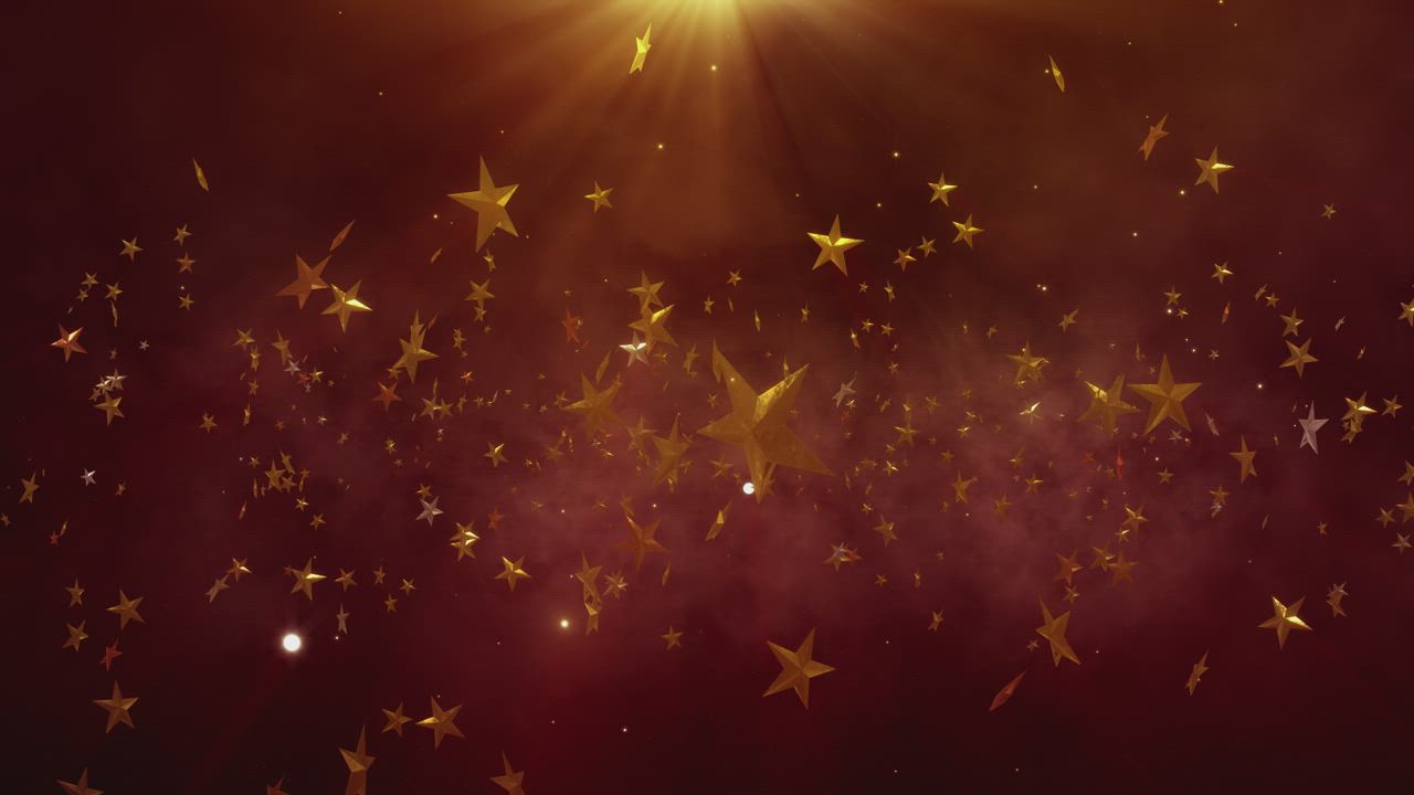 Golden stars floating in space, awards concept - Free Stock Video