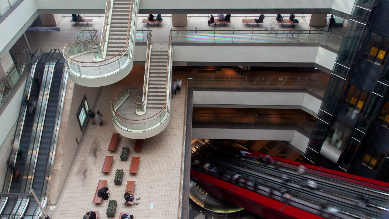 The inside of a Tokyo shopping center time lapse - Free Stock Video