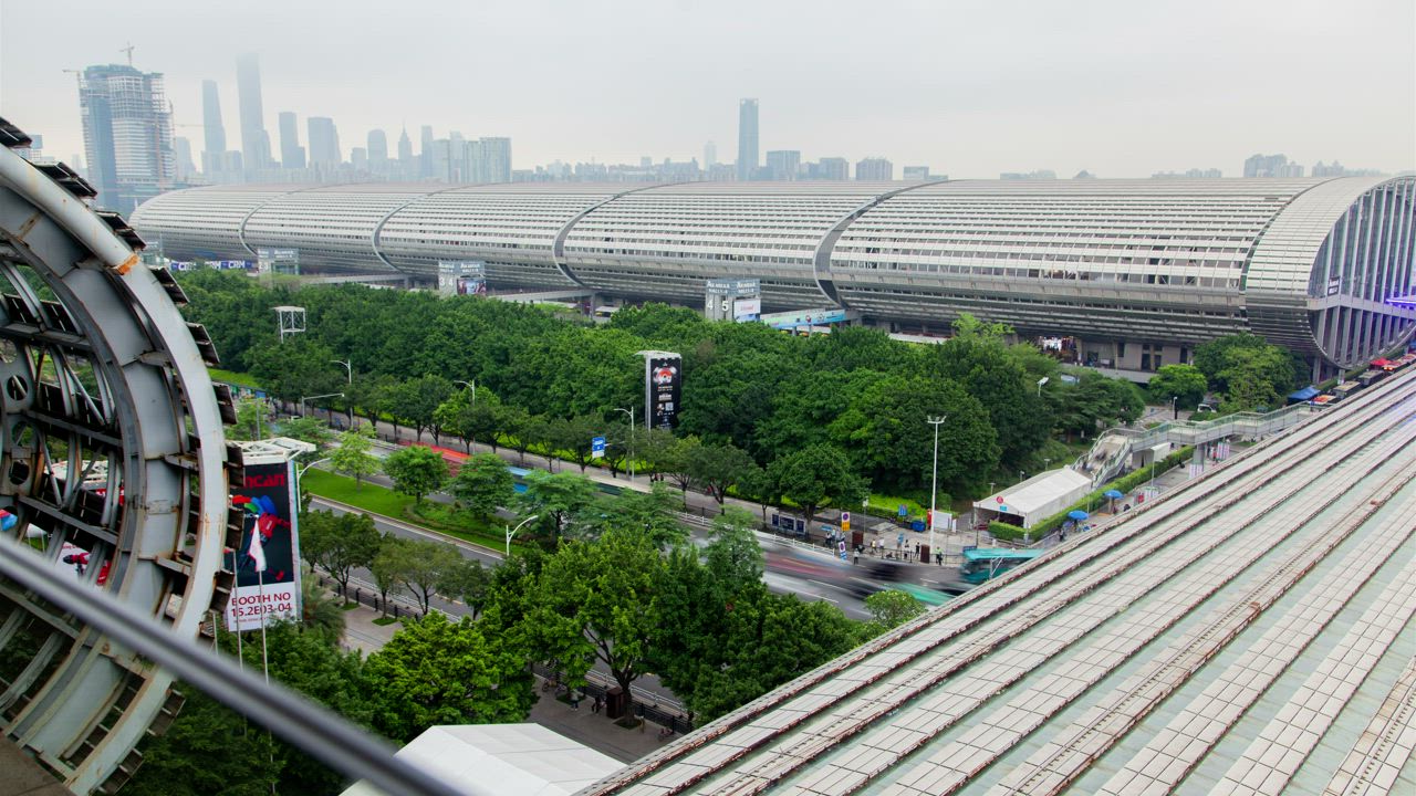 Canton fair buildings on a clear day - Free Stock Video