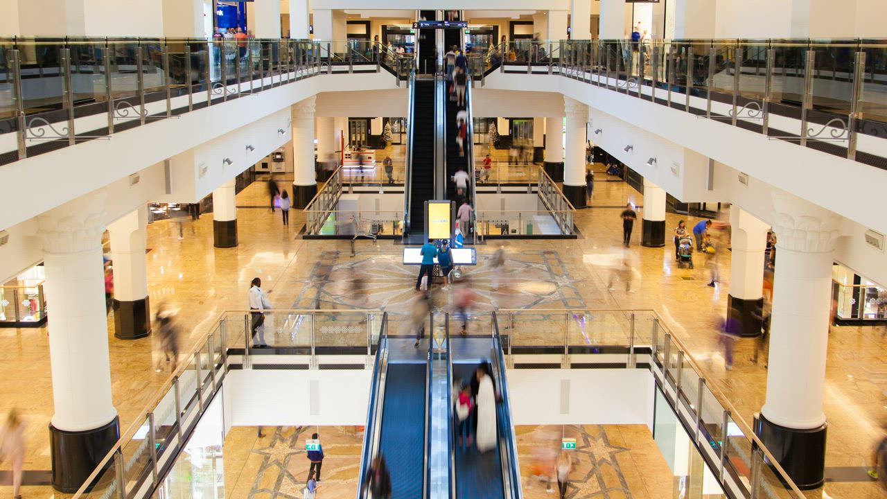 Busy shopping mall time lapse - Free Stock Video