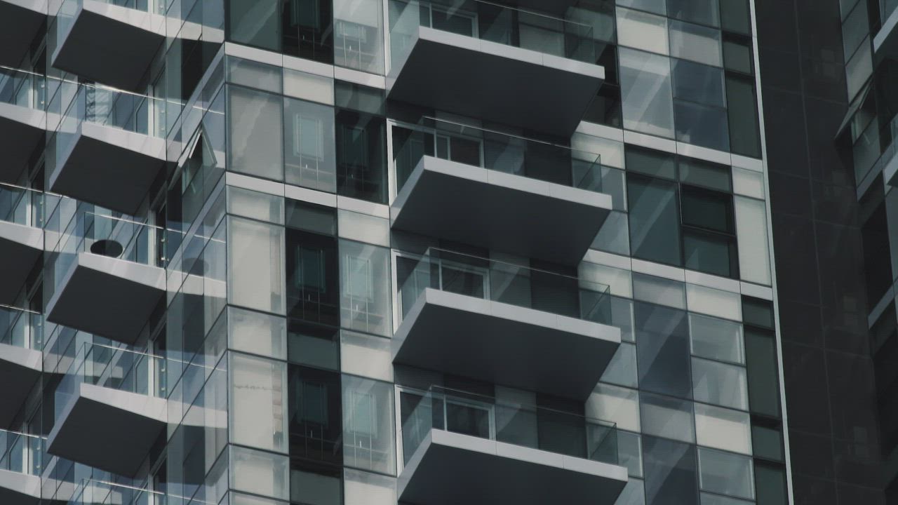 Closeup of a minimalist building - Free Stock Video