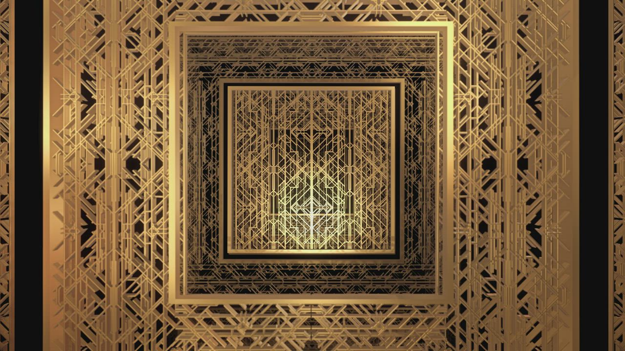 Abstract video of 3D gold plates - Free Stock Video