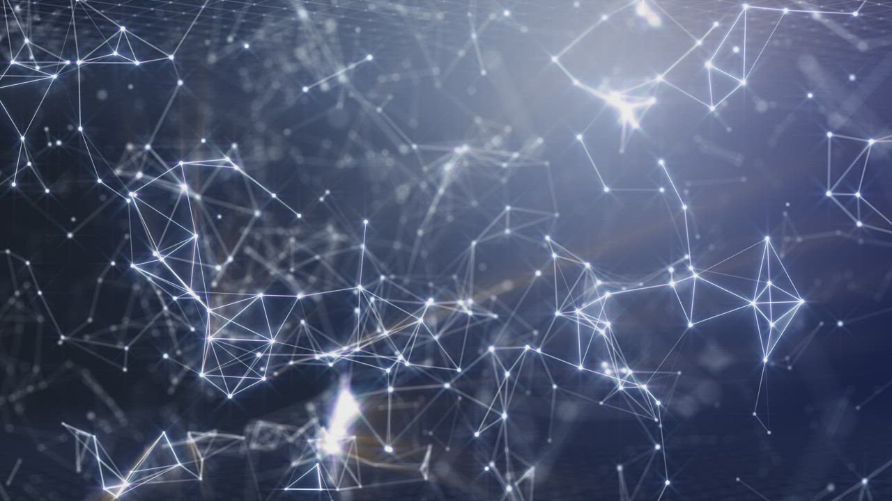 3D animation of lines and luminous points rotating - Free Stock Video