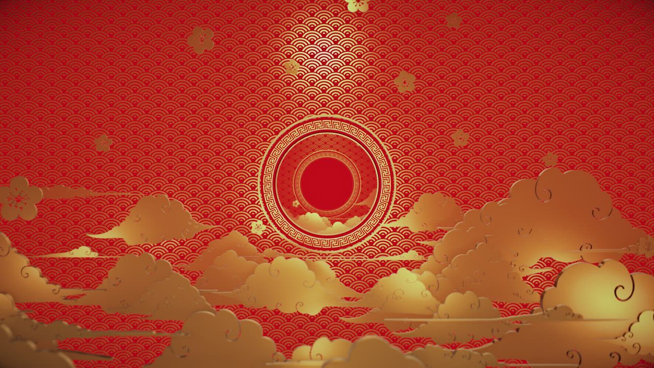 Chinese style representation of the sun and sky - Free Stock Video