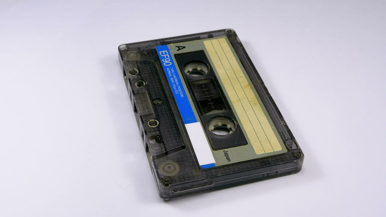 Audio cassette rotating - Free Stock Video