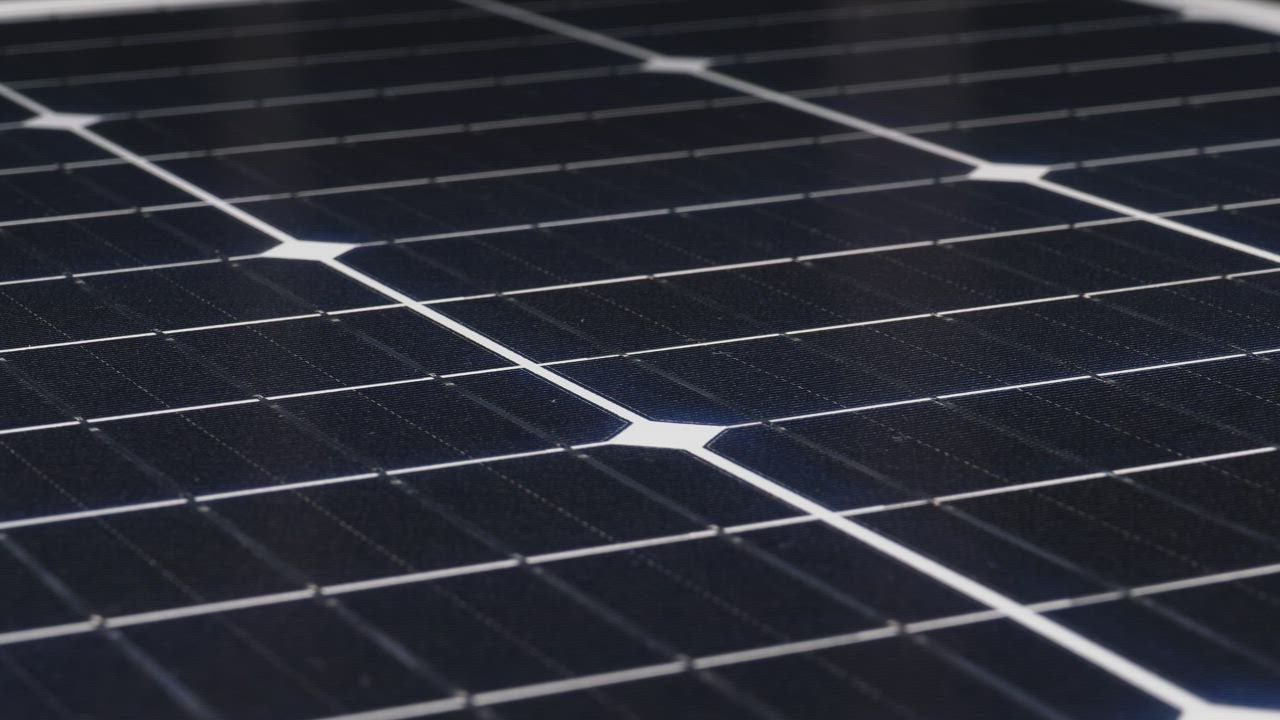 Close up of a solar panel device - Free Stock Video
