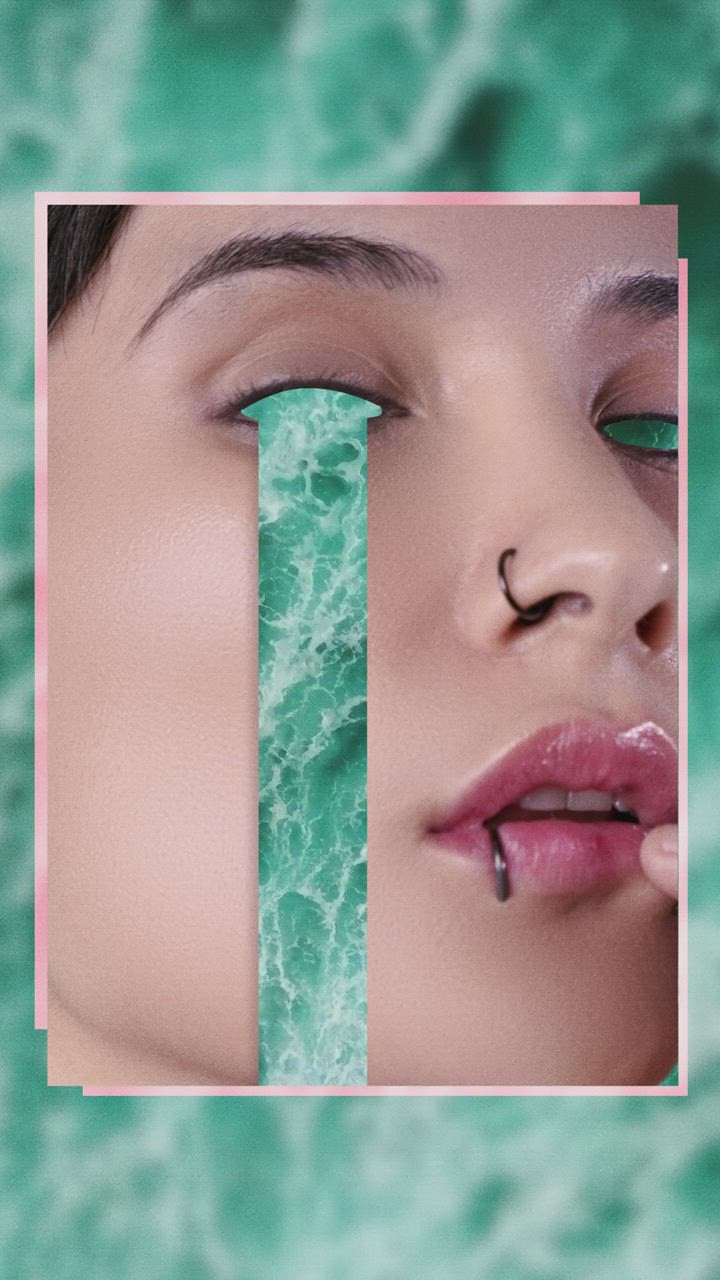 Abstract photograph of a woman crying ocean waves - Free Stock Video