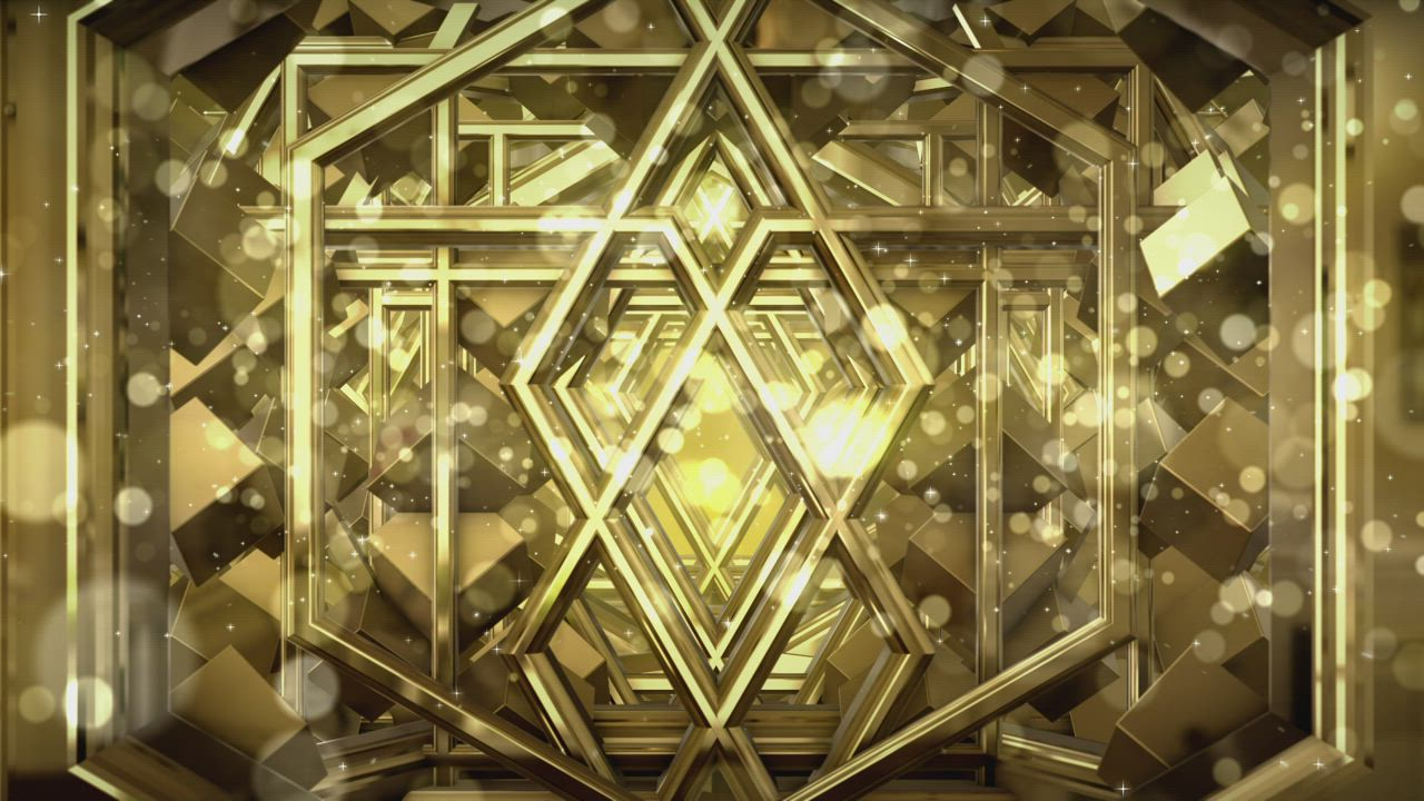 Gold structures and glitter floating, awards - Free Stock Video