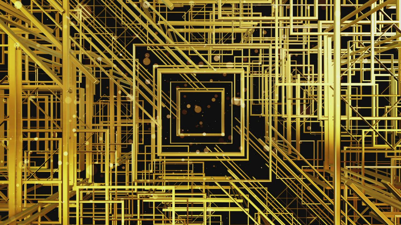 Abstract flying golden frames with awards concept - Free Stock Video