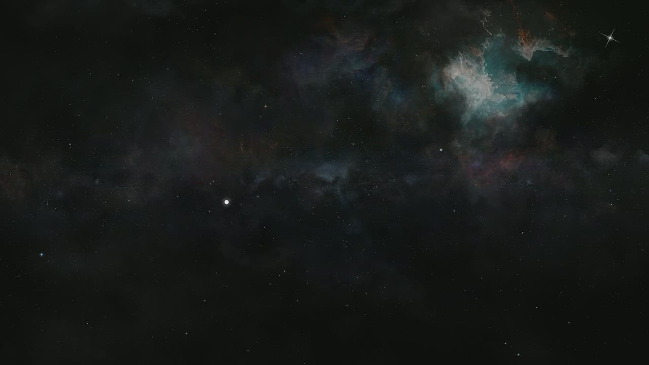 Flying in the space between stars and nebulae - Free Stock Video