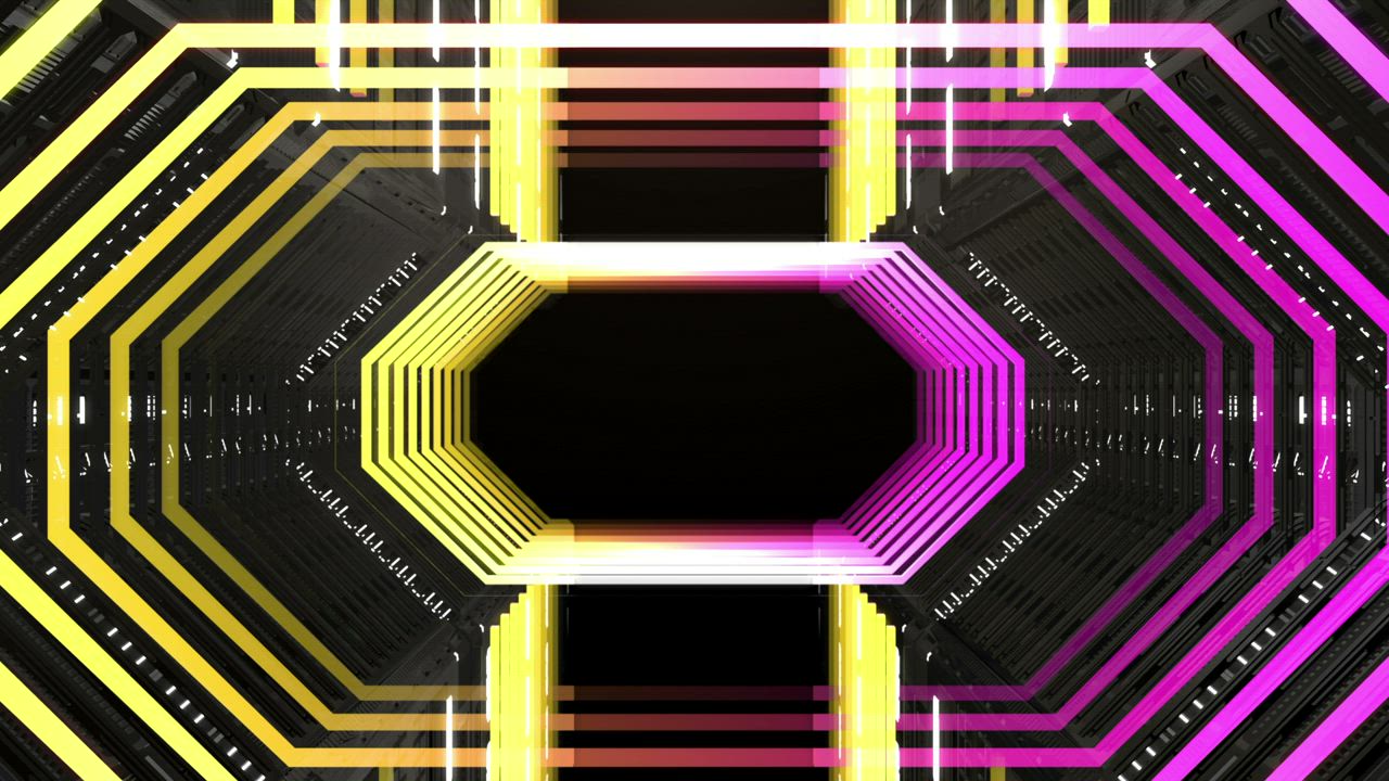 Retro tunnel of neon lights, loop - Free Stock Video