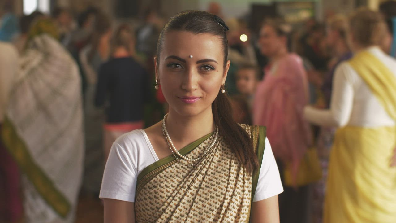 Hare Krishna Woman, portrait - Free Stock Video