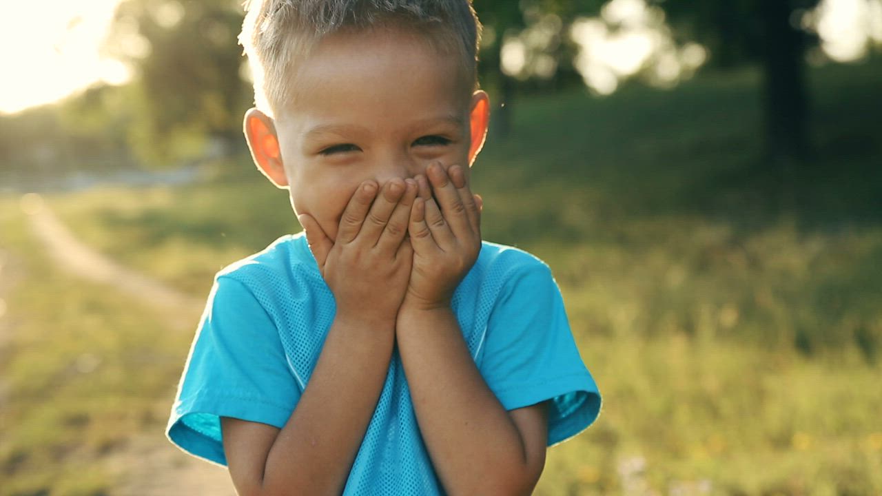 Very happy little boy, portrait - Free Stock Video